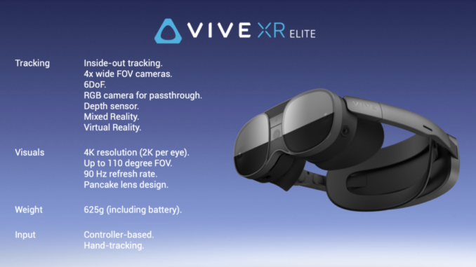 HTC announces launch of new VIVE XR Elite consumer VR headset